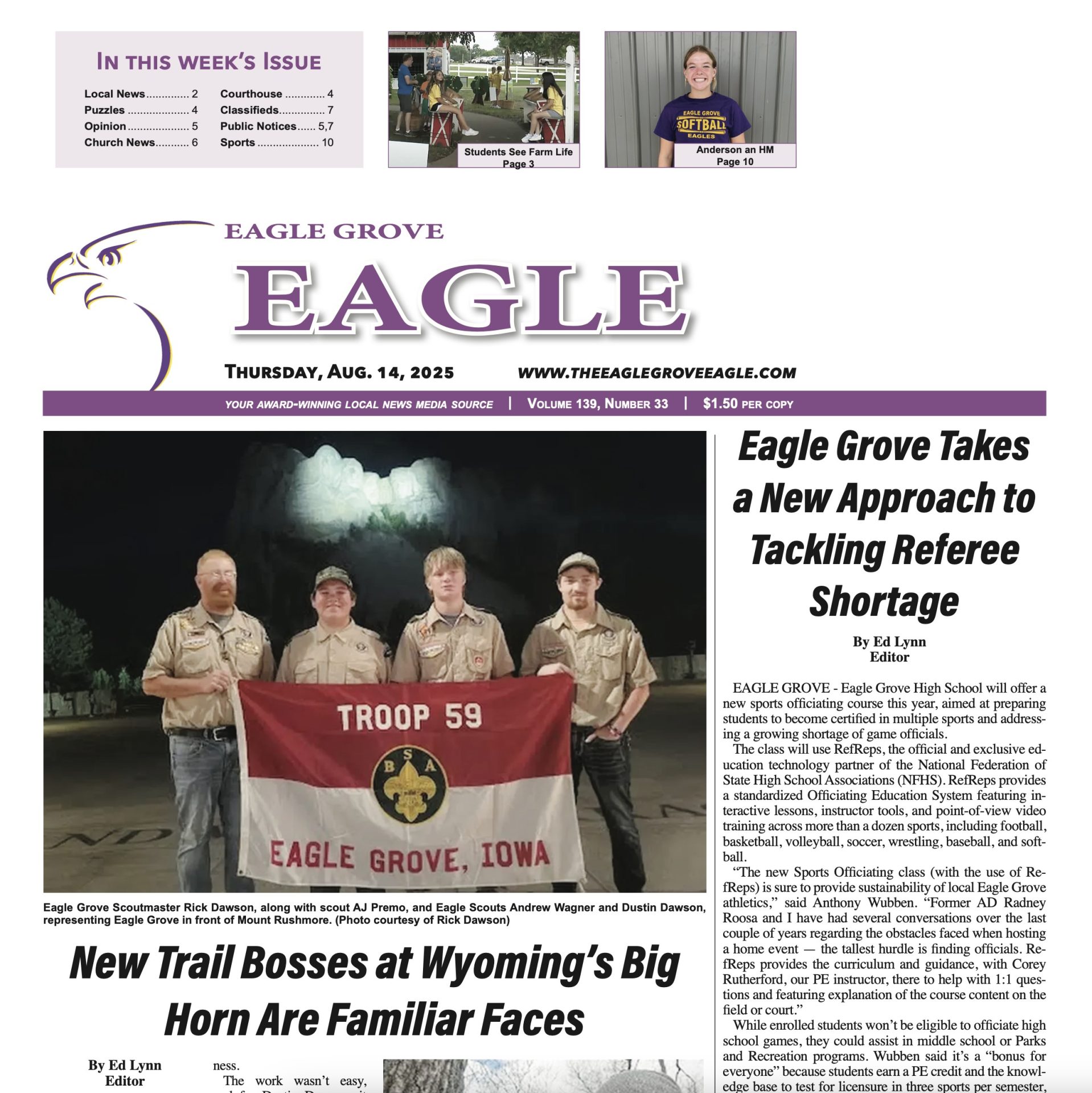 August 14, 2025 - Eagle Grove Eagle