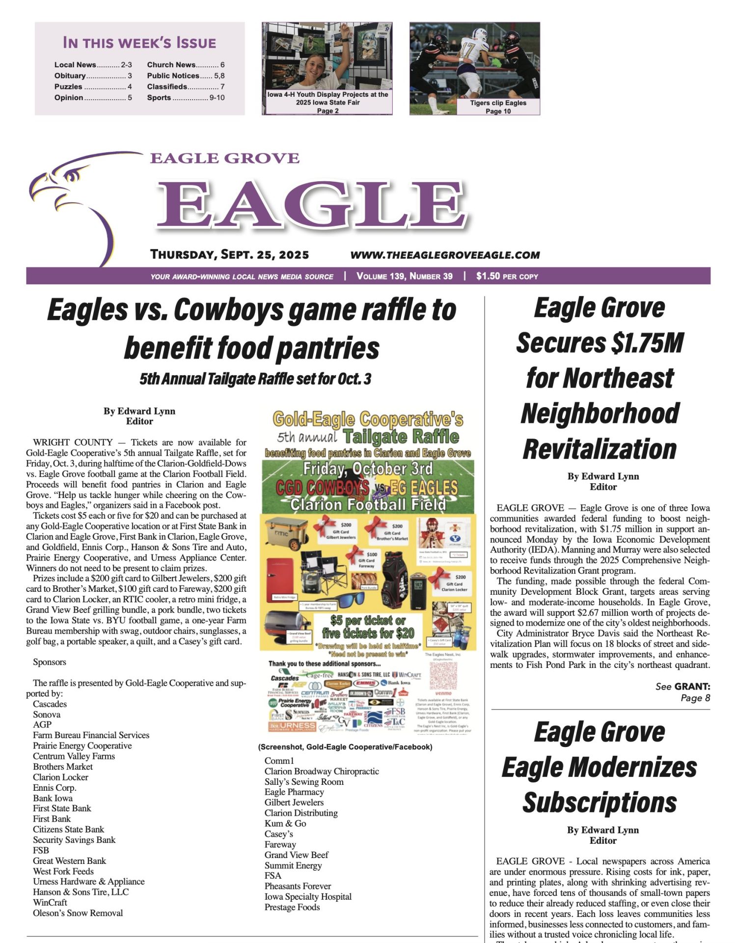 September 25, 2025 - Eagle Grove Eagle